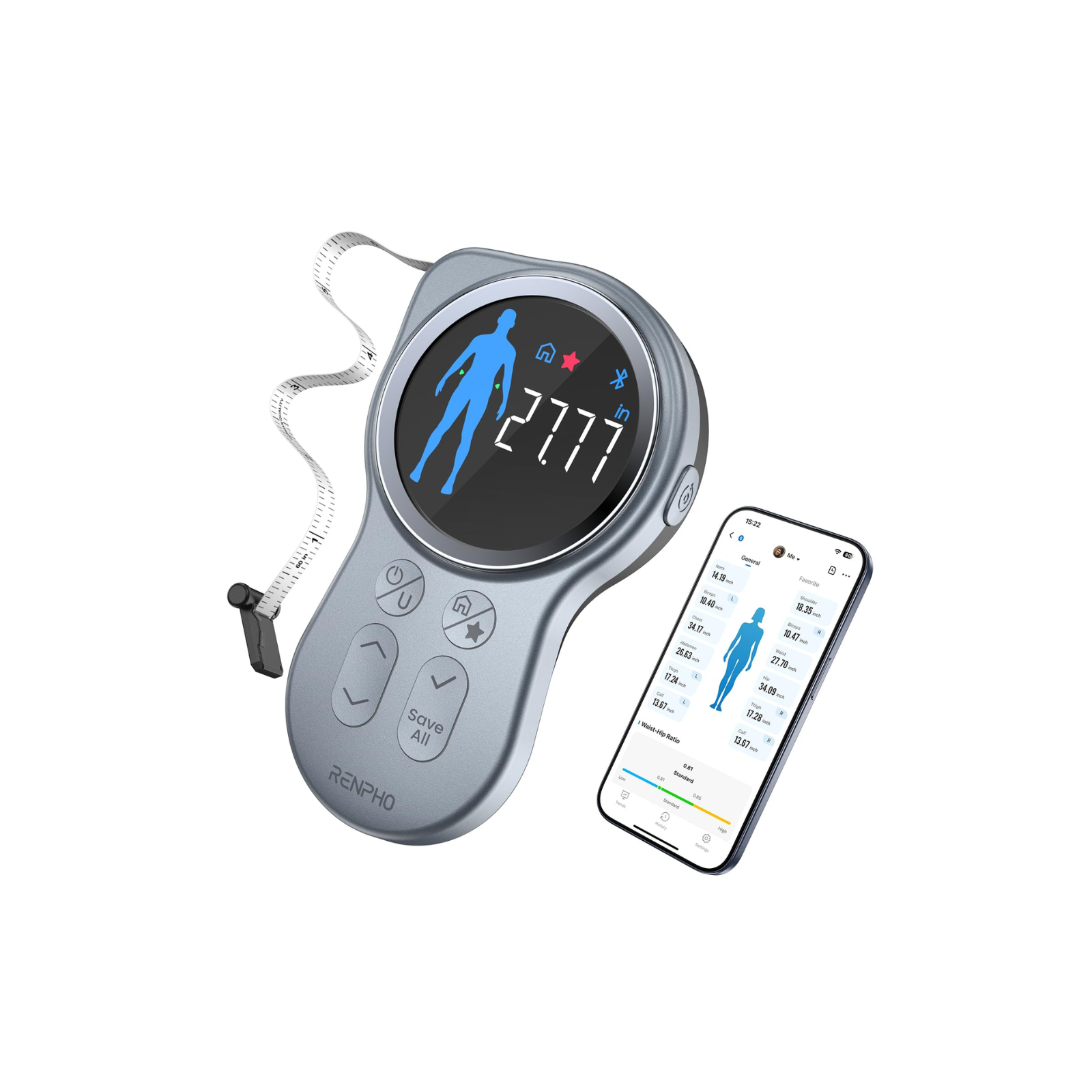 Renpho Smart Tape Measure Plus｜Accurate Body Measurement & Tracking